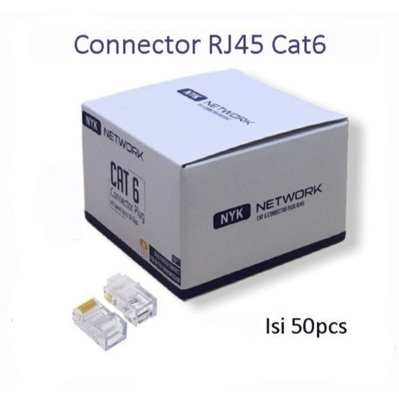 Jual NYK Konektor RJ45 CAT6 Connector RJ45 CAT 6 isi 50pcs | Shopee ...