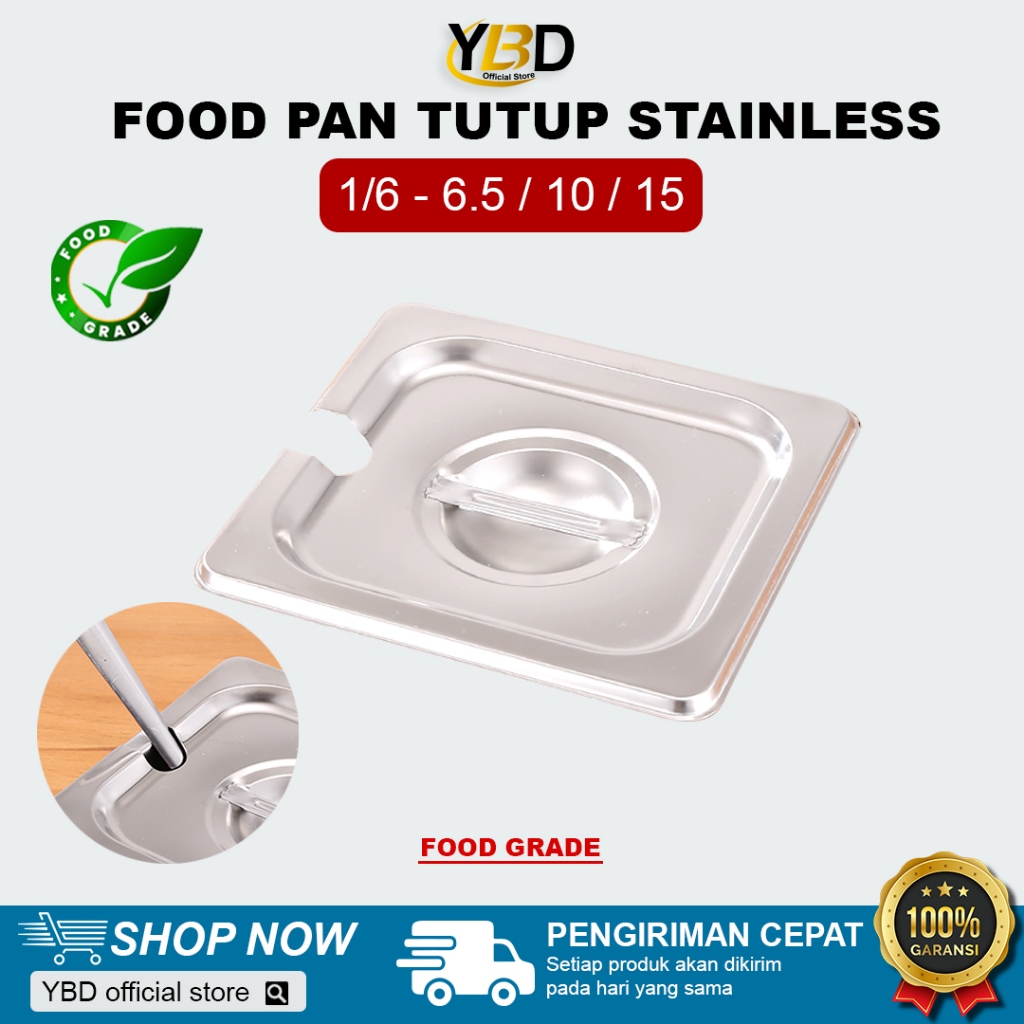 Jual Tutup Food Pan Stainless 1/6 (17,6 x 16,2cm) Dengan Lubang ...