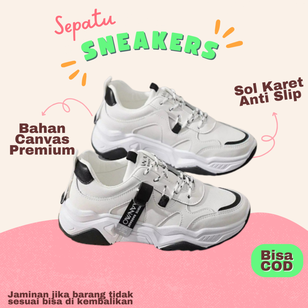 Jual Sepatu Sneakers Wanita Sepatu Kets Wanita Wanwo Korea Murah ...