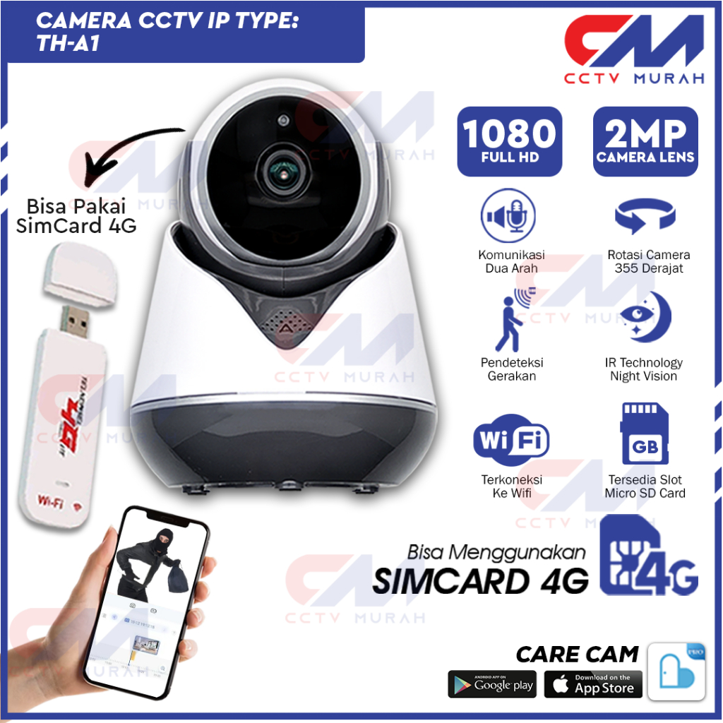 Jual Kamera CCTV IP Simcard 4G 2MP Full HD 1080p, Support Menggunakan ...