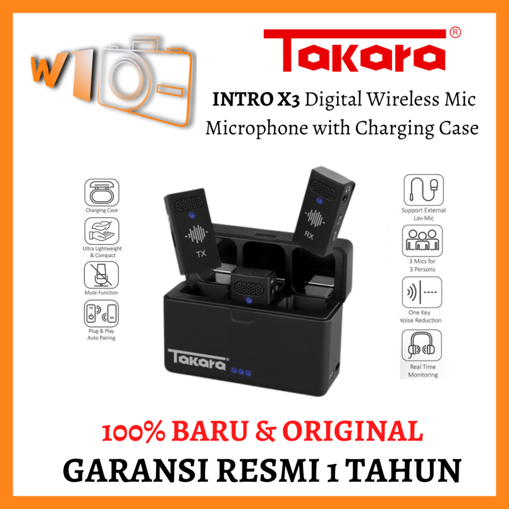 Jual Takara INTRO X3 Digital Wireless Mic Microphone with Charging Case ...