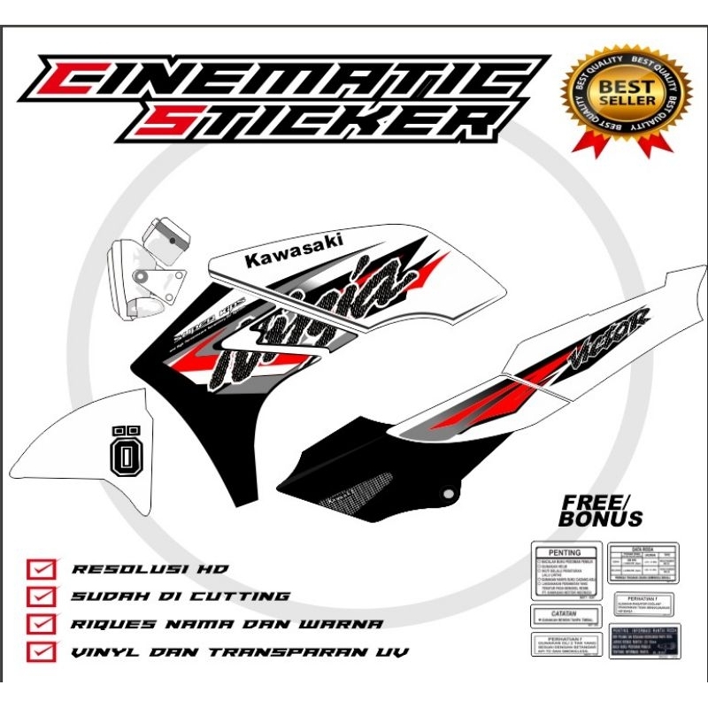 Jual sticker striping ninja ss custom Victor variasi transparan ...