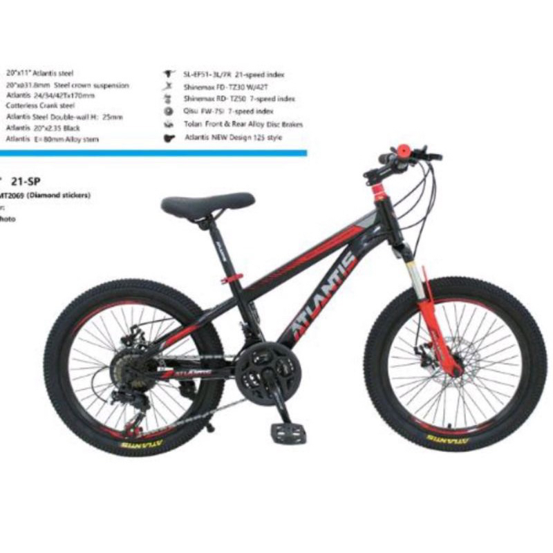 Jual SEPEDA GUNUNG ANAK MTB 20 INCH ATLANTIS 690 REM CAKRAM 21 SPEED ...