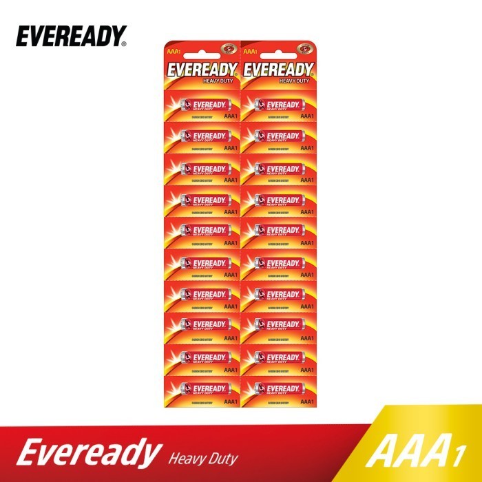 Jual Batre Battery Eveready AAA A3 1.5v Heavy Duty Merah Isi 20 Pcs ...