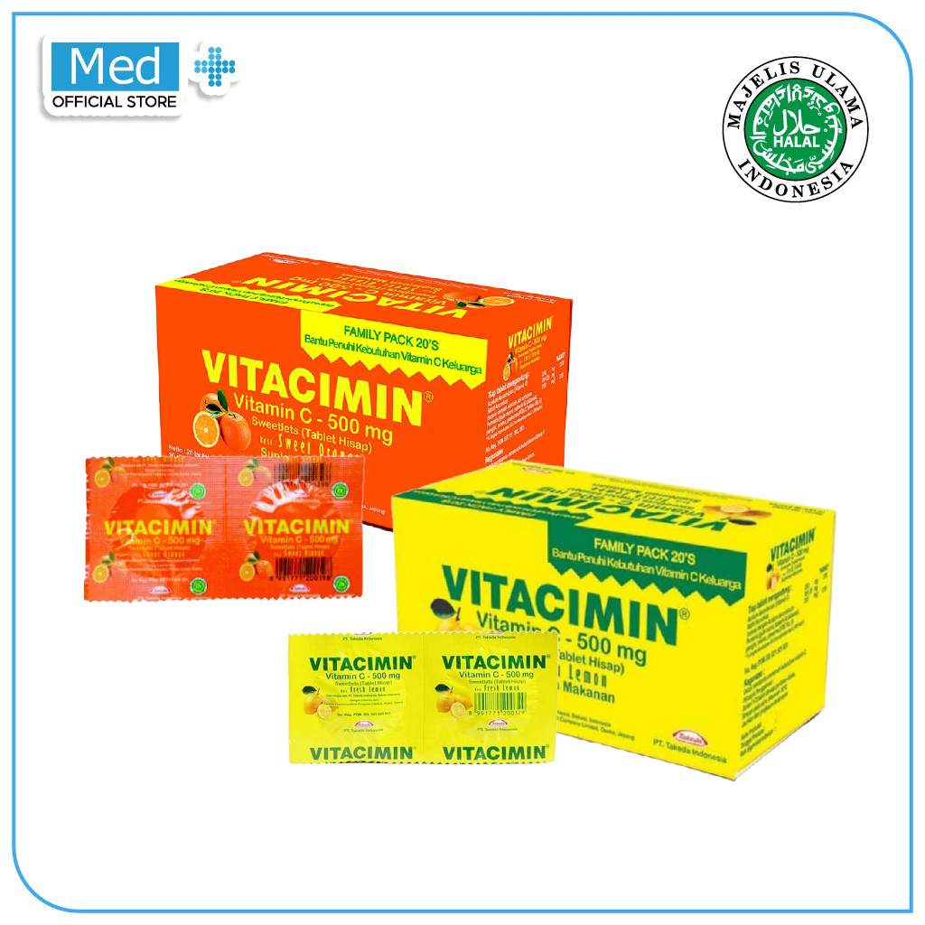 Jual Med+ Vitacimin 1 Strip / 500mg VITAMIN C | Shopee Indonesia
