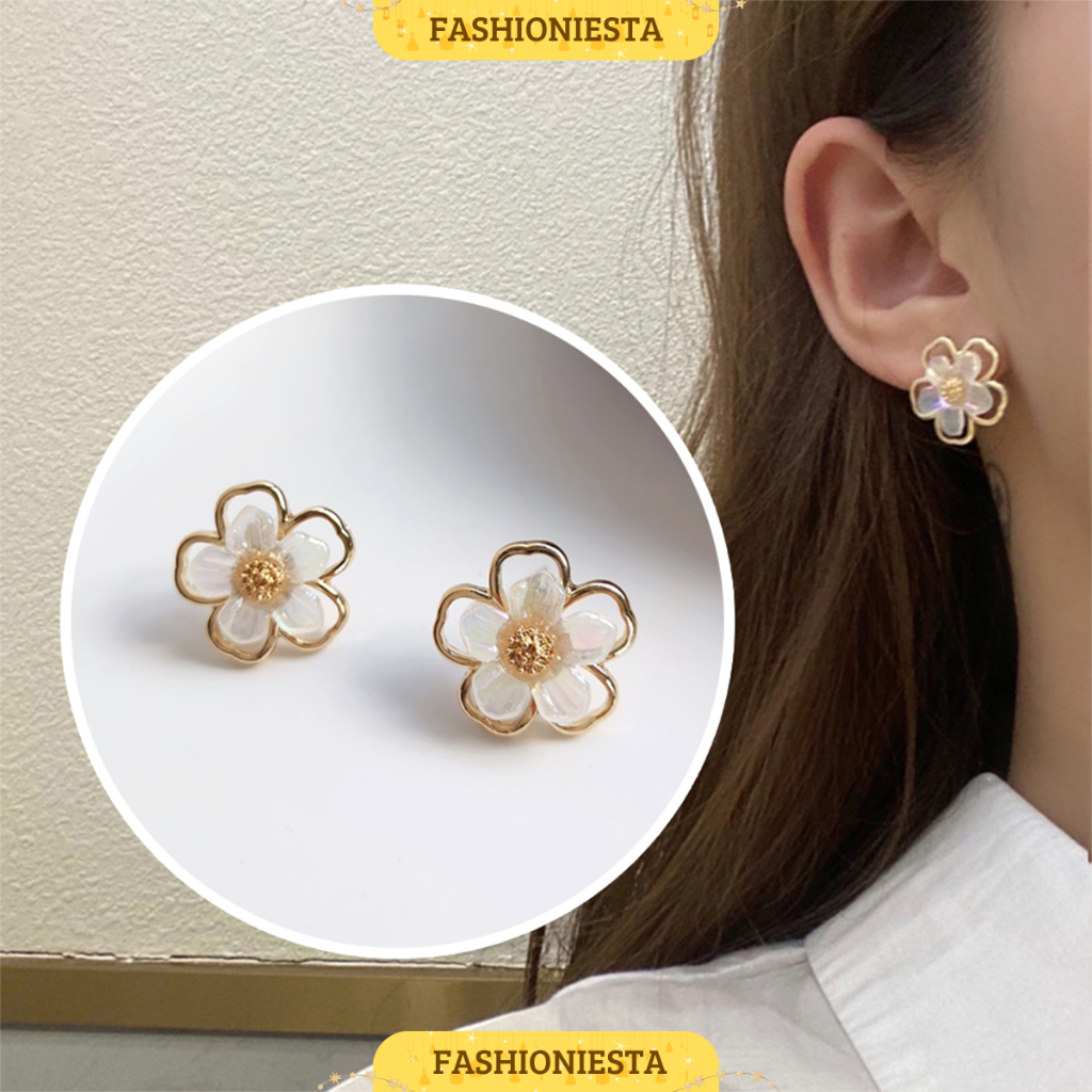 Jual Anting-Anting Bunga Putih S925 Anti Karat Aksesoris Wanita Korea ...