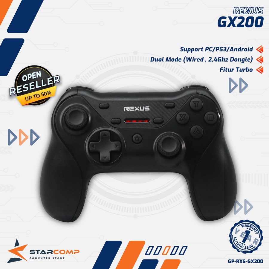 Jual Gamepad Rexus Gladius GX200 Wireless Gaming Joystick Controller PC ...