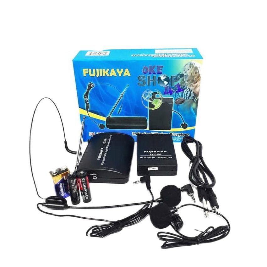 Jual Fujikaya Mic clip on wireless FK-3399 microphone jepit bando ...