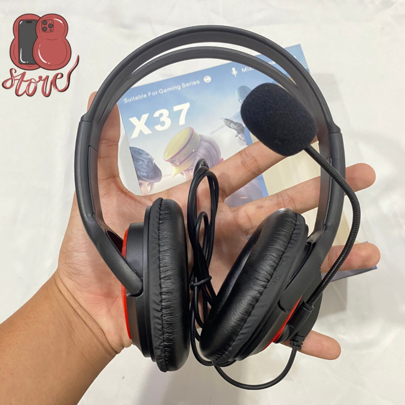 Jual Headphone Gaming X37 Game Mobile Microphone (KOSONG) | Shopee ...