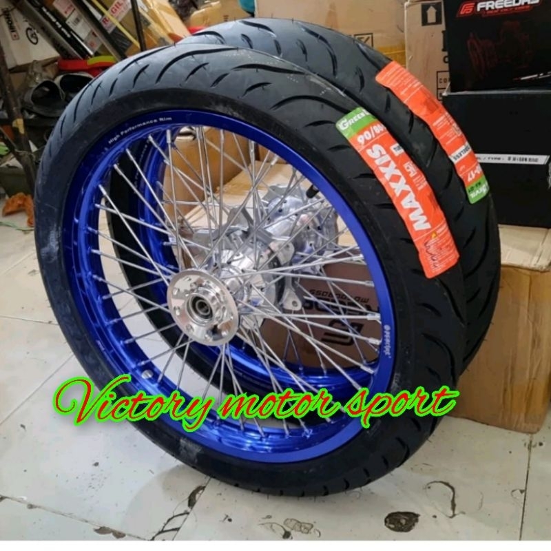 Jual velg set jari jari ring 17 plus ban KLX D-Tracker wr155 crf 150 ...