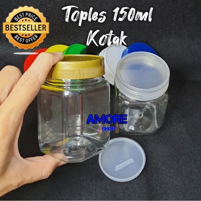 Jual Toples Plastik 150ml KOTAK Toples Sambal Toples Bumbu Tebal ...