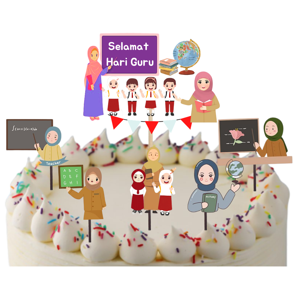 Jual topper cake hari guru / hiasan kue happy birthday | Shopee Indonesia