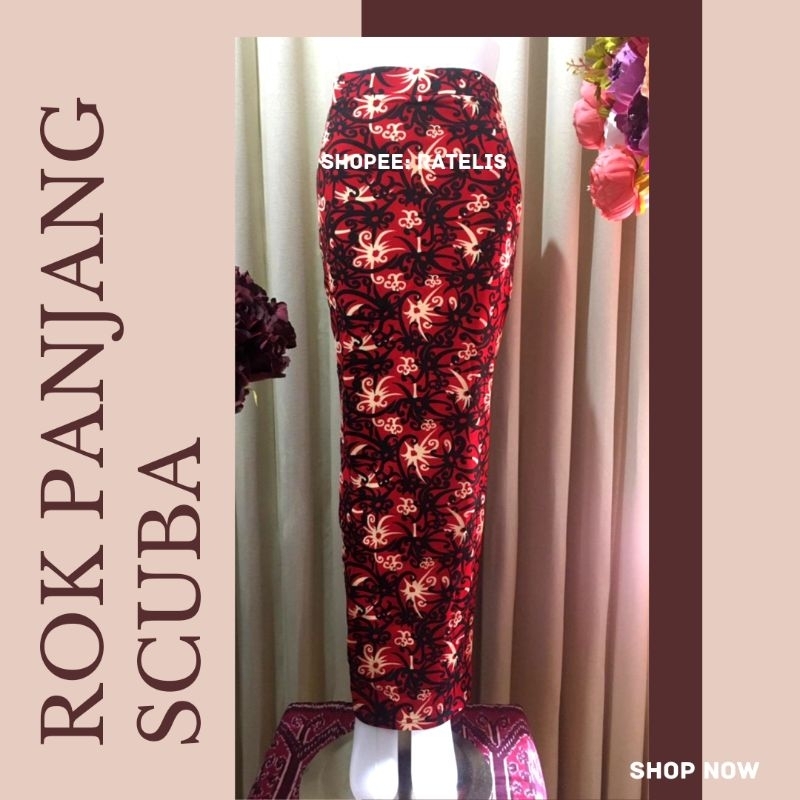 Jual Rok Skirt scuba corak orang ulu motif dayak kenyah bidayuh borneo ...