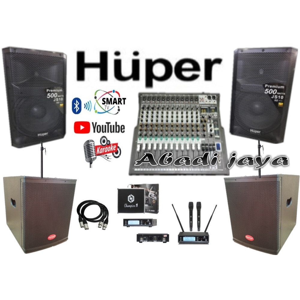Jual PAKET HUPER JS10 15 INCH MIXER 12 CHANNEL 2 SUBWOOFER 15 ...