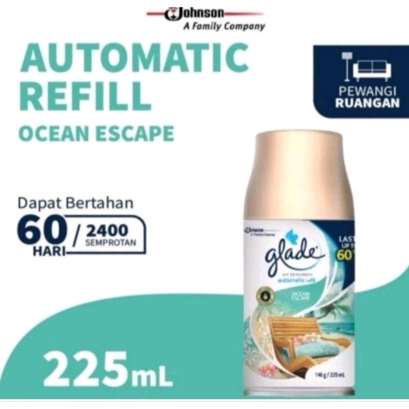 Jual Glade matic spray air freshener ocean escape refil 146gr/225ml ...