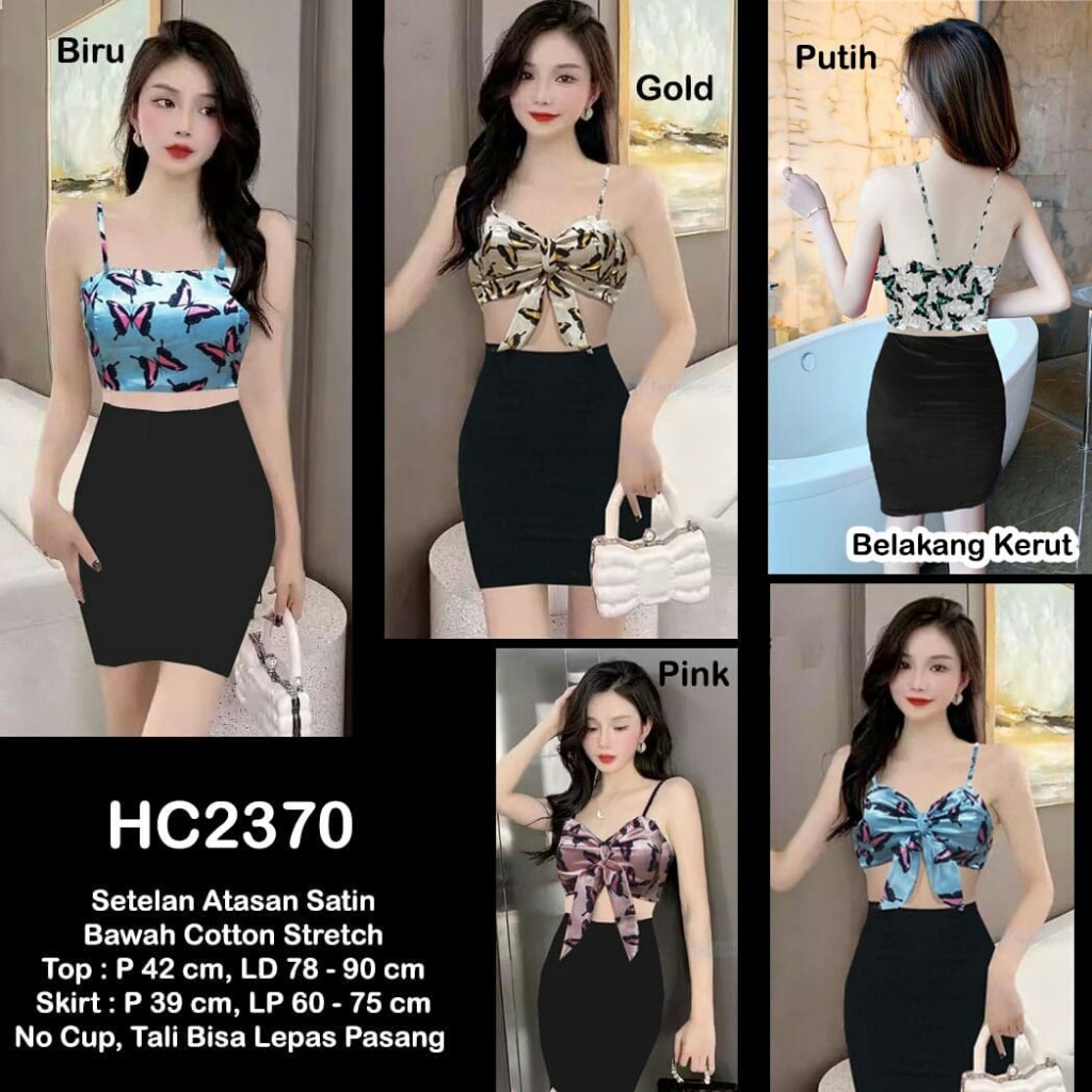 Jual Baju 1 Set Wanita 2370 Lucile: Set Seksi dalam Warna Biru, Emas ...