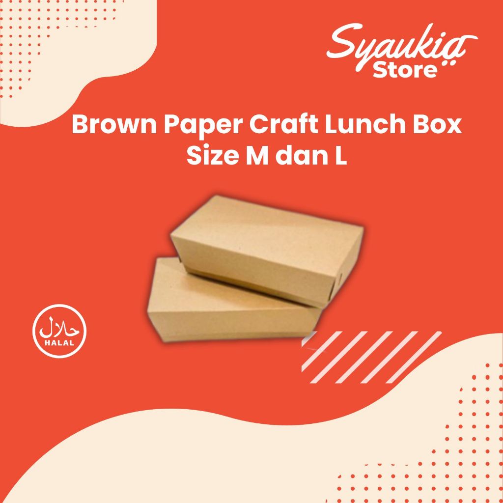 Jual Brown Paper Craft Lunch Box Size M dan L Lembaran / Lipatan ...