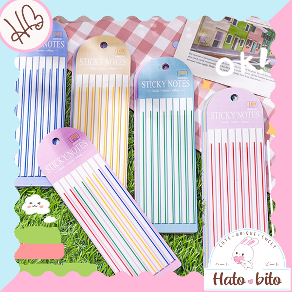 Jual 1 set isi 160 lembar sticky notes transparan highlighter ...