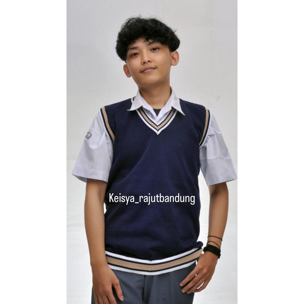 Jual keisya vest rompi rajut knit list korea bahan tebal premium ...
