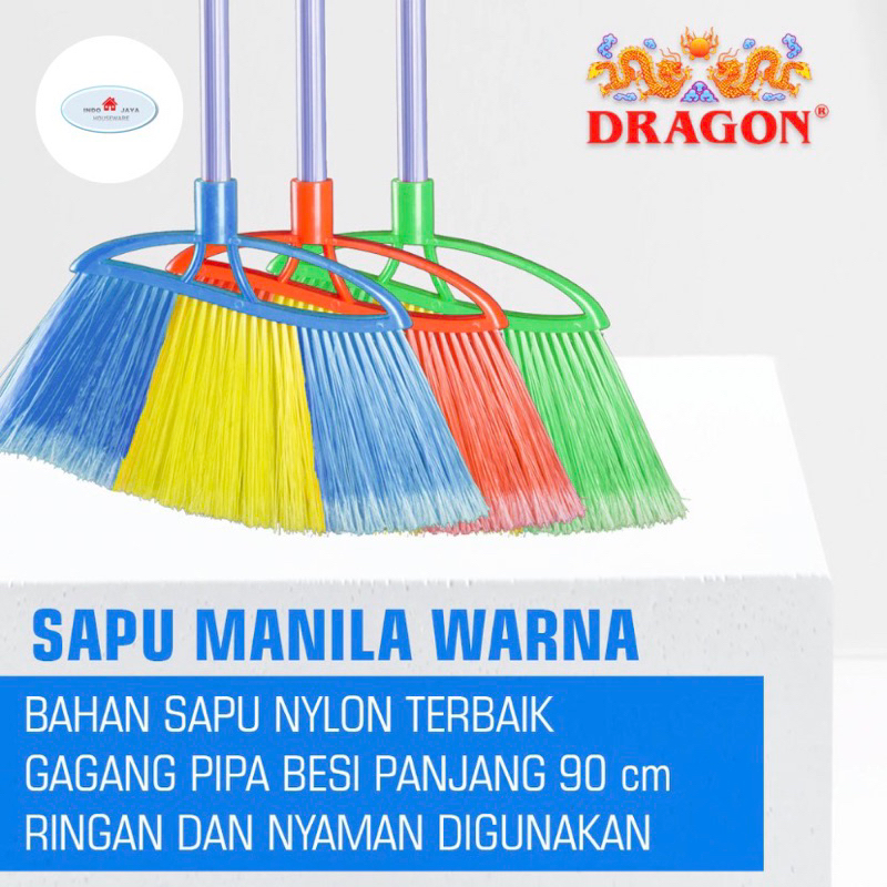 Jual sapu manila pastik dragon original / sapu lantai plastik / sapu ...