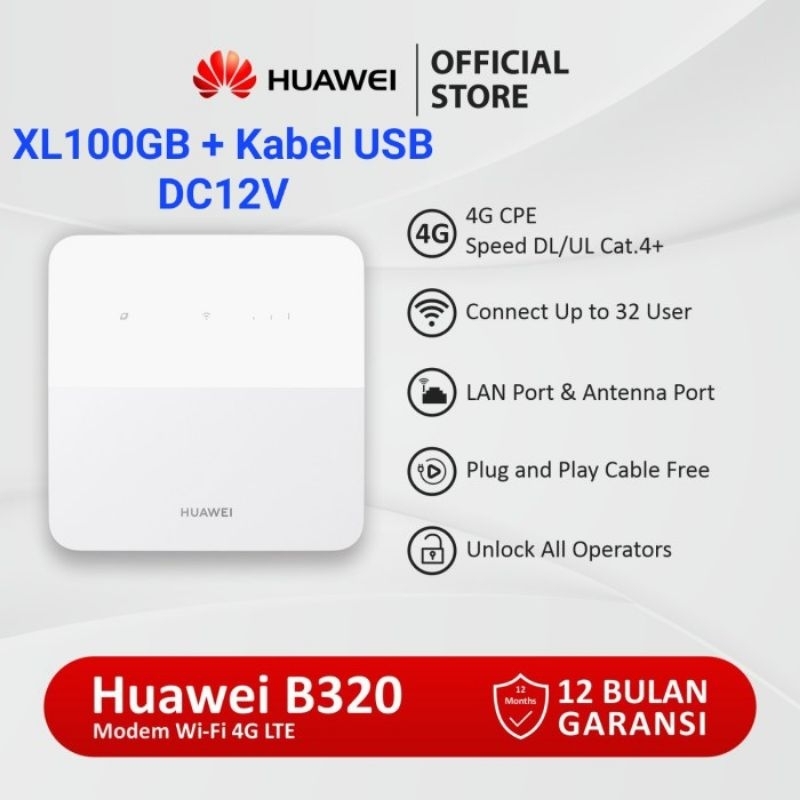 Jual Router Huawei 4G LTE B320 Wireless 4G CPE 5s 300Mbps penerus B312 ...