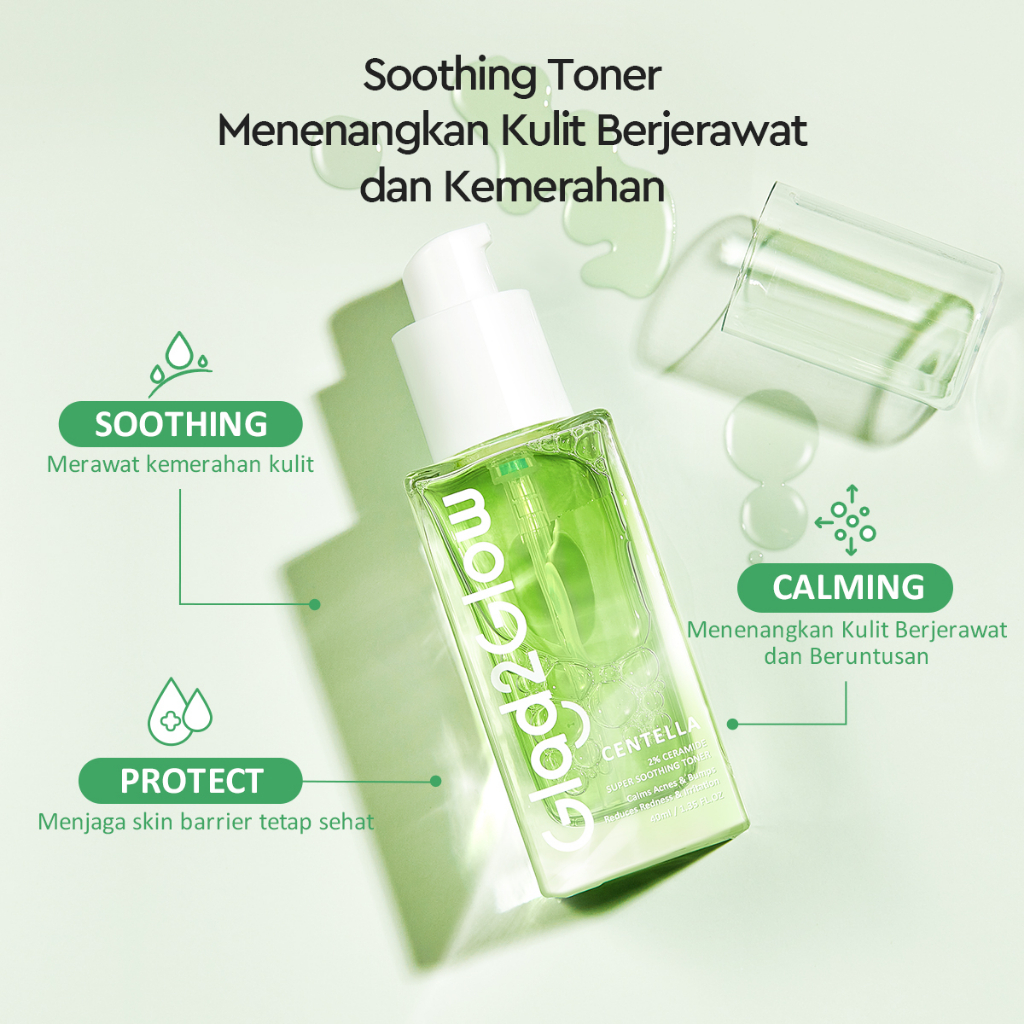 Jual Glad2Glow 2% Centella Ceramide Super Soothing Acne Toner 40ml | Calms Acnes & Bumps Reduces ...