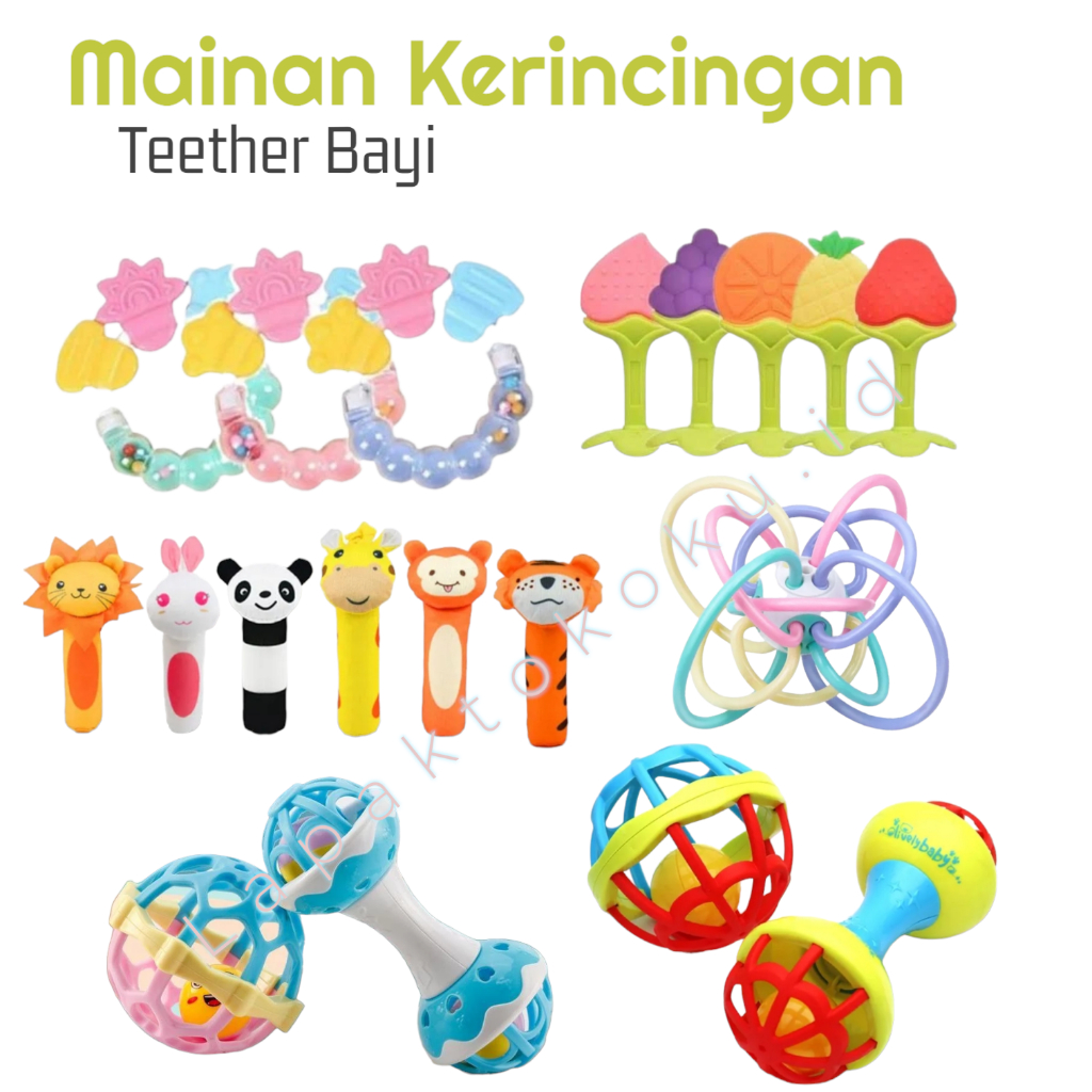 Jual Mainan Edukasi Anak Rattle Teether Mainan Genggam Anak Gigitan ...