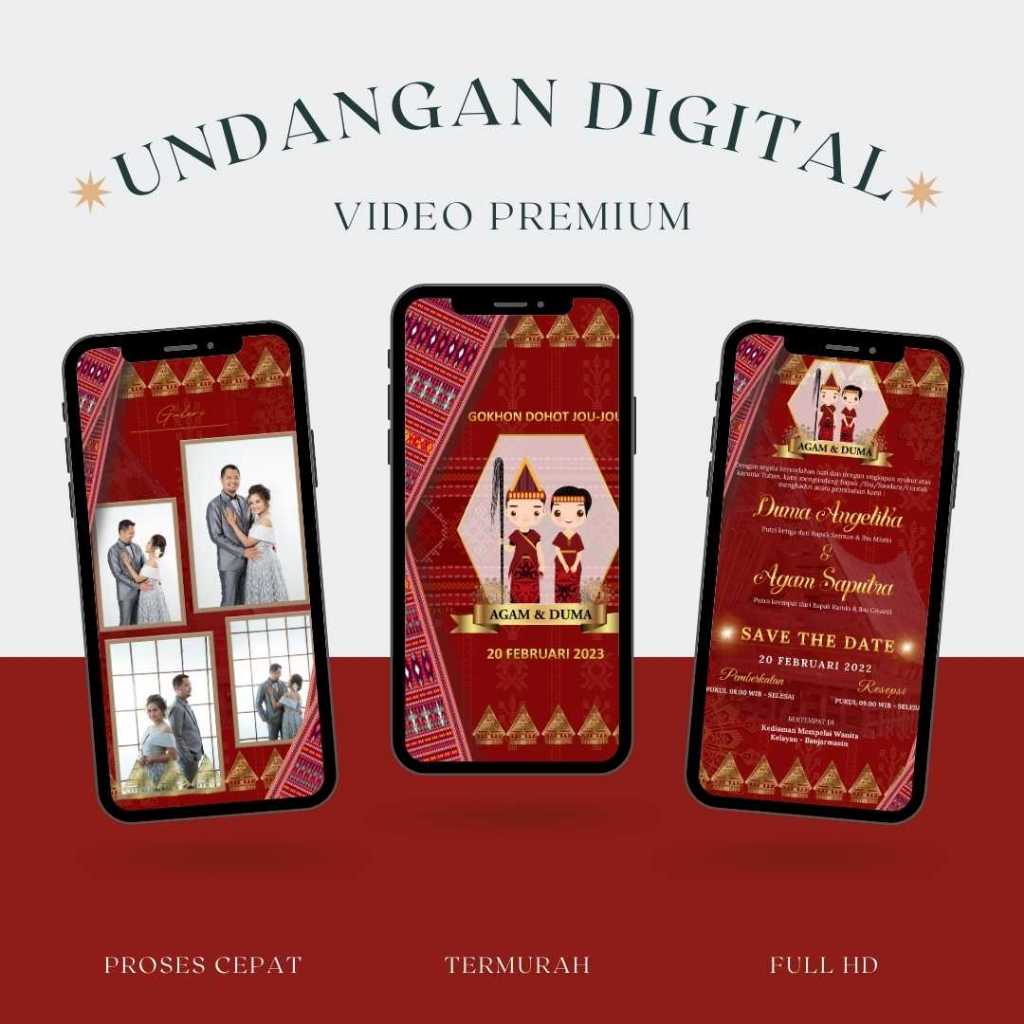 Jual undangan Batak digital video undangan pernikahan adat batak murah ...