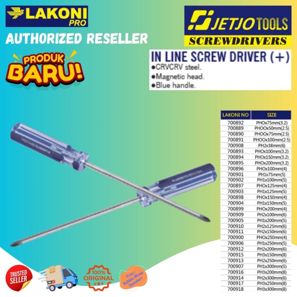 Jual Lakoni Pro Jetjo Tools Obeng Plus In-Line Screwdriver ...
