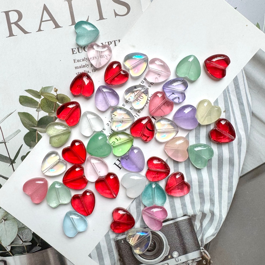 Jual 10 PCS Manik-manik Kaca Genuine Glass Beads - HATI HEART LOVE 12 ...