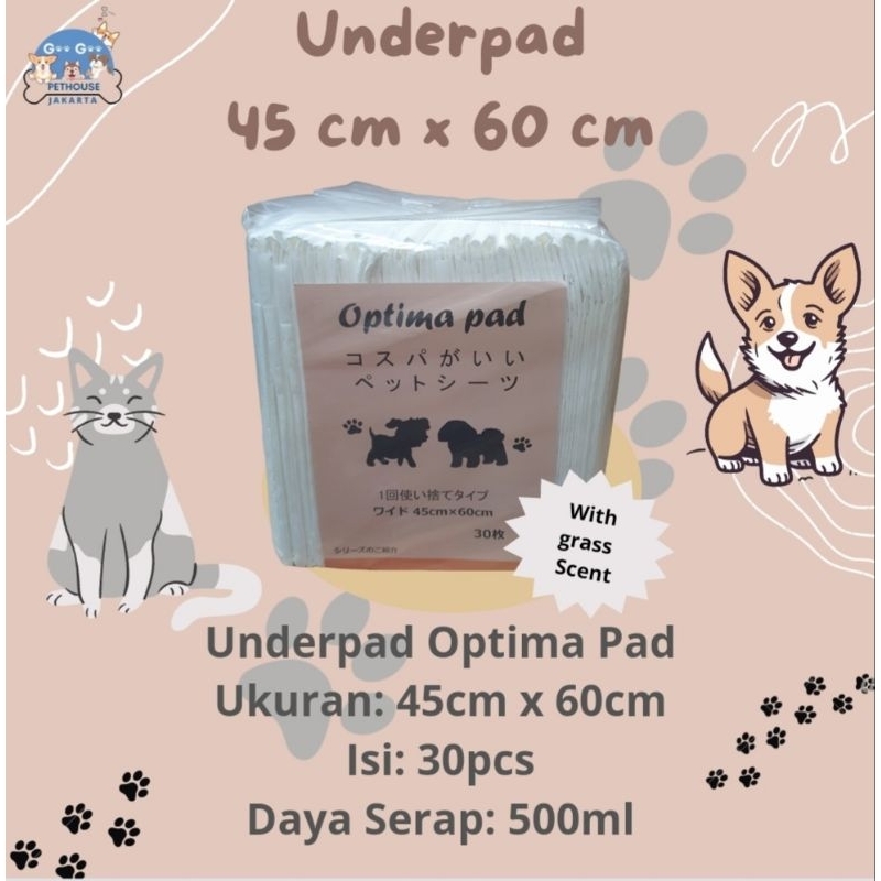 Jual Underpad Wangi Rumput Optima Pad Alas Pipis Anjing Kucing 45 cm x ...