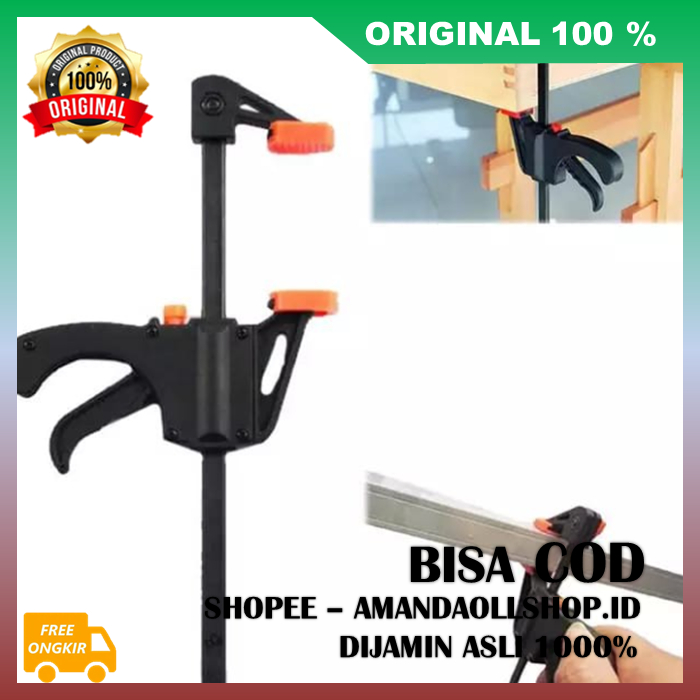 Jual Wood Clamp Clip Klam Penjepit Kayu 6 Inch Clamp Bar Catok Alat ...