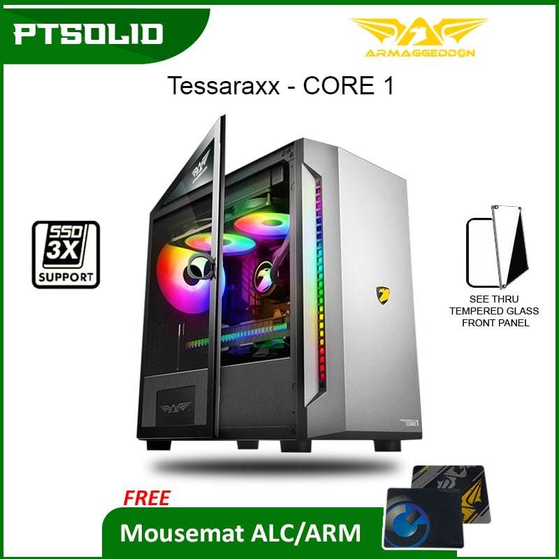Jual Casing gaming Armaggeddon Tessaraxx Core 1 MATX RGB Lightning ...