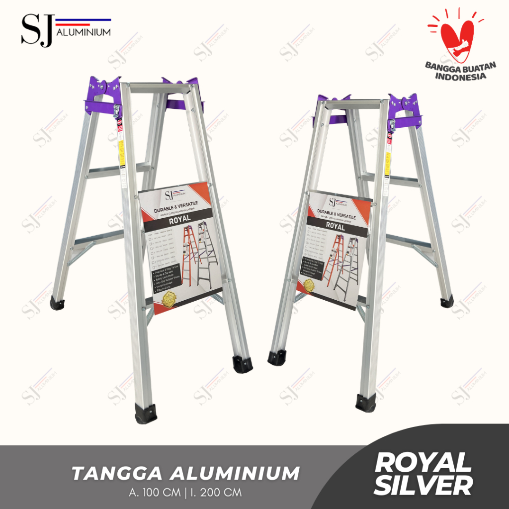 Jual Tangga Lipat Aluminium Royal Silver Jumbo Ladder Multifungsi 250KG ...