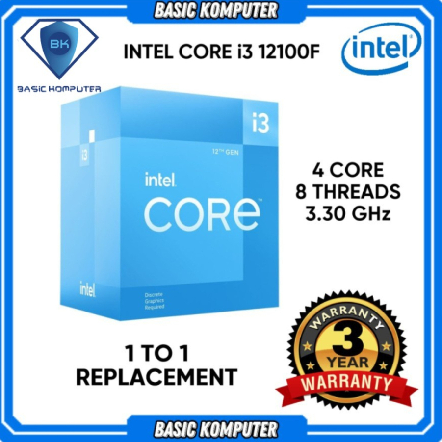 Jual PROCESSOR INTEL CORE i3 12100F 3.3 GHz BOX SOCKET 1700 GARANSI 3 ...