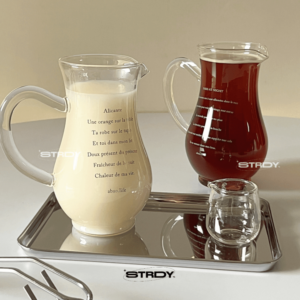 Jual [STRDY.] Glass water jug - milk jug tempat air aesthetic milk jug ...