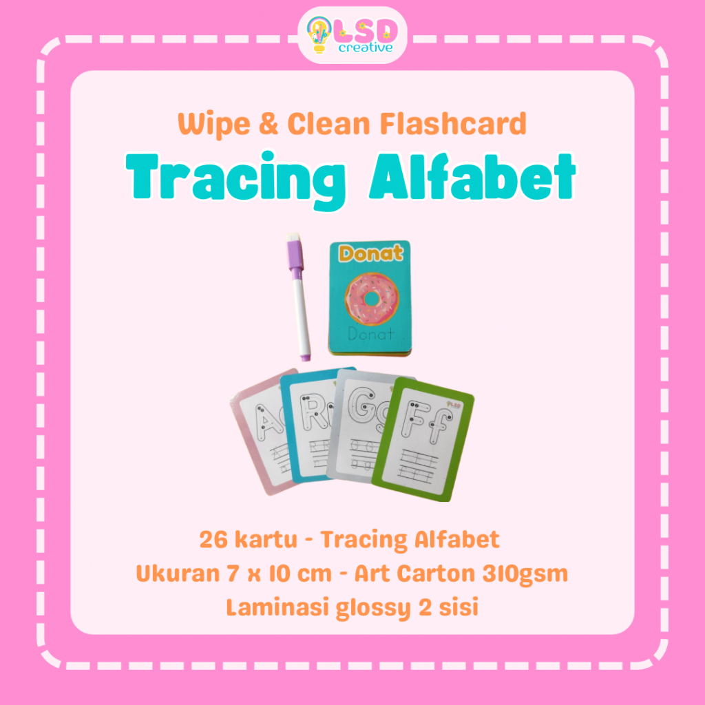 Jual Wipe and Clean Flashcard Tracing Alfabet | Shopee Indonesia
