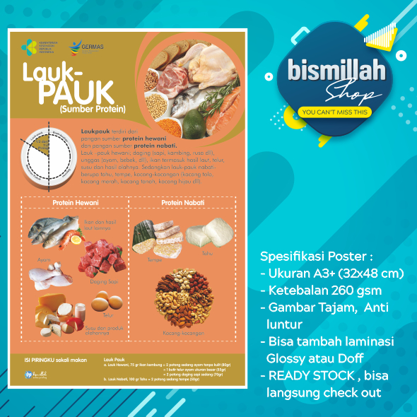 Jual Poster Lauk Pauk sumber protein | Shopee Indonesia