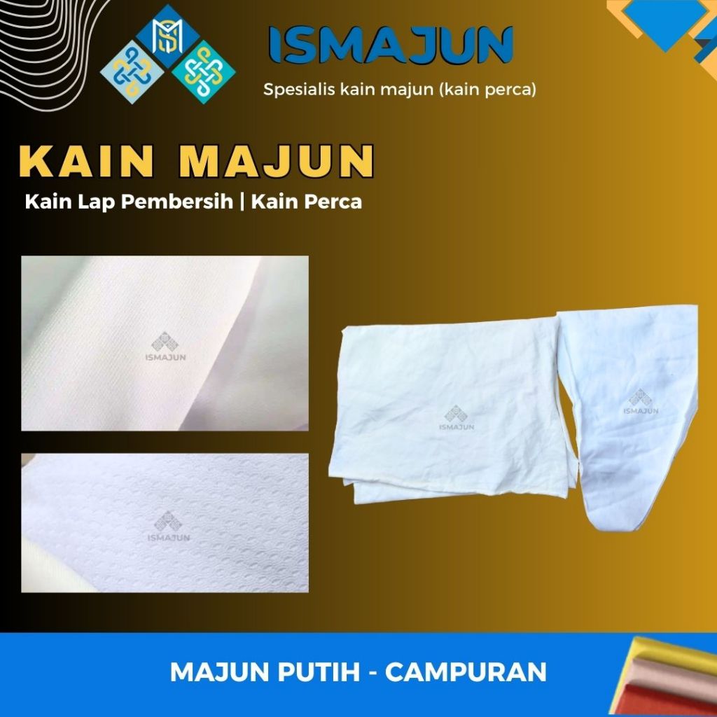 Jual (50 gram) KAIN MAJUN PUTIH - Lembaran (Bahan Campuran) | Shopee ...