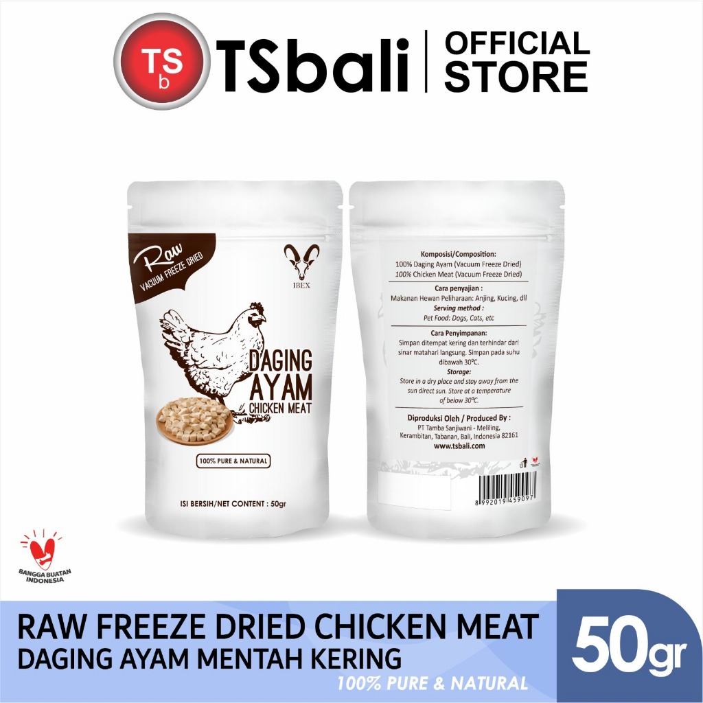 Jual IBEX Freeze Dried Chicken Meat Makanan/Snack Hewan/Dry Dog Cat ...