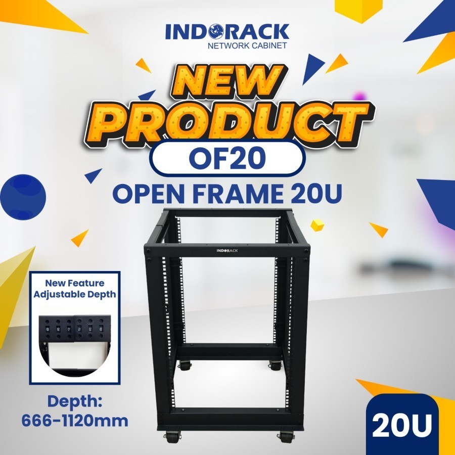 Jual OF20 - 20U Open Frame 19"/INDORACK/RACK OF20 20U OPEN FRAME RACK ORIGINAL BERGARANSI RESMI ...