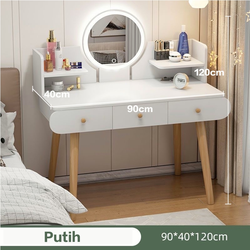 Jual Damaindah Meja Rias Set Kursi Pita / Meja Rias Lampu LED/Meja Rias ...