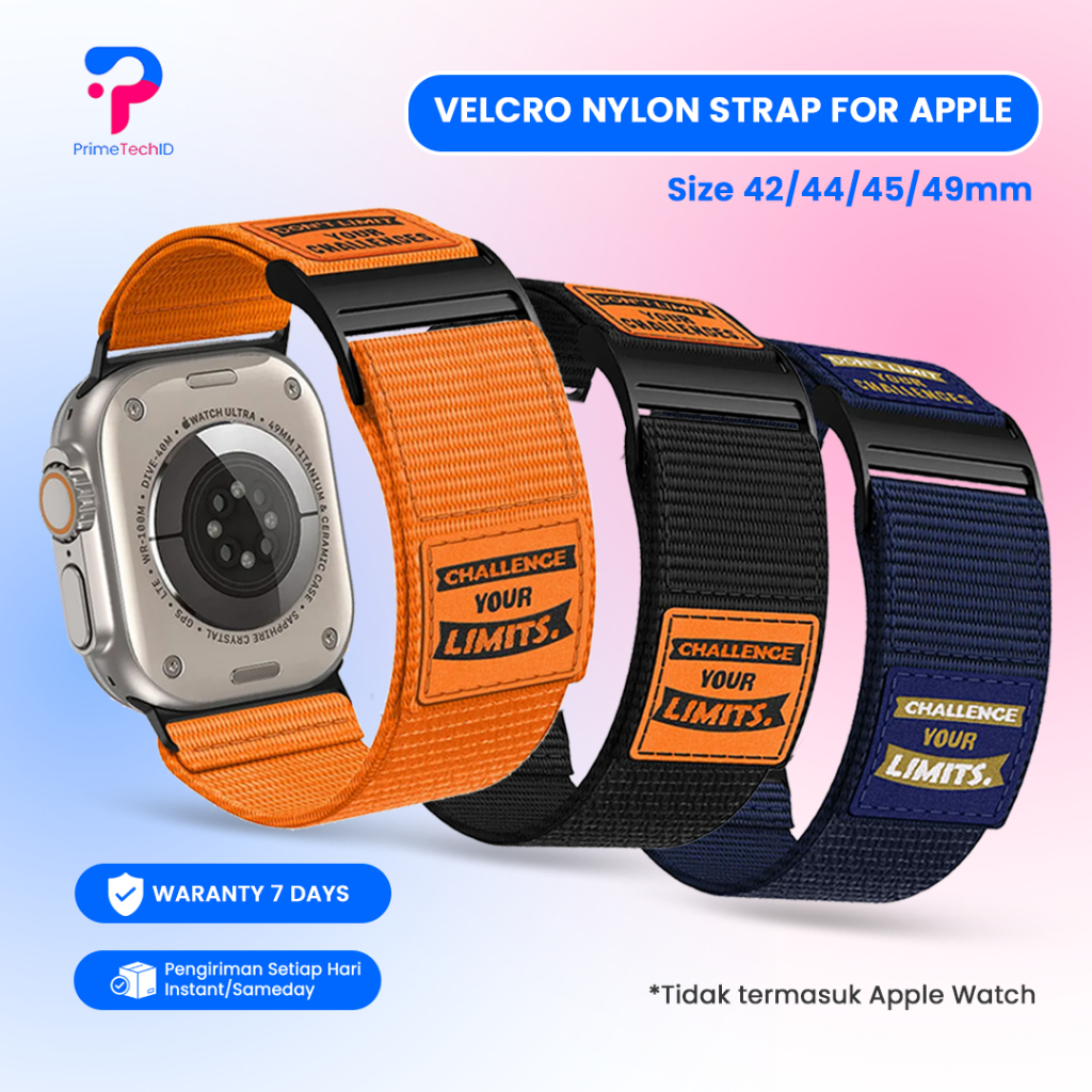 Jual Velcro Nylon Strap iWatch Smartwatch Series 42/44/45/49mm Premium ...