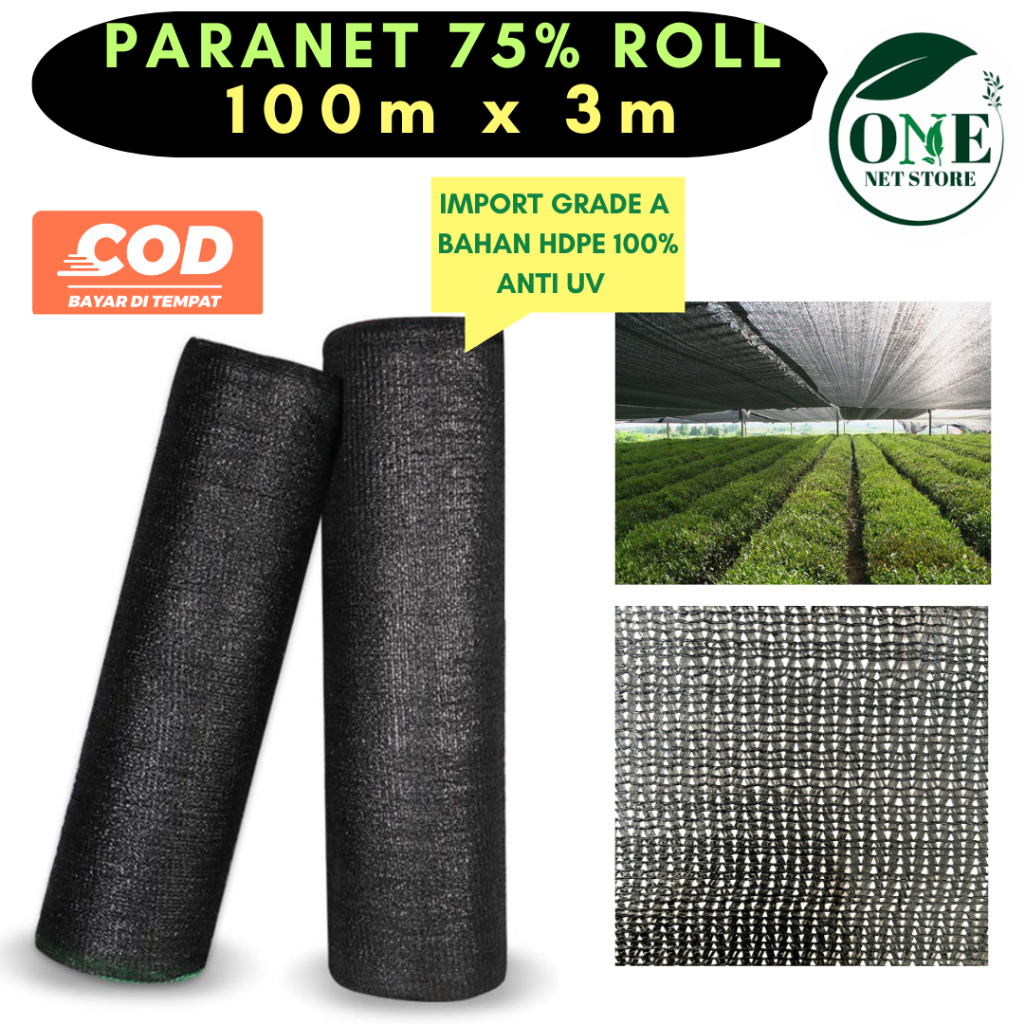Jual JARING PARANET 75 % / SHADING NET | ANTI UV | GRADE A ( 1 ROLL ...
