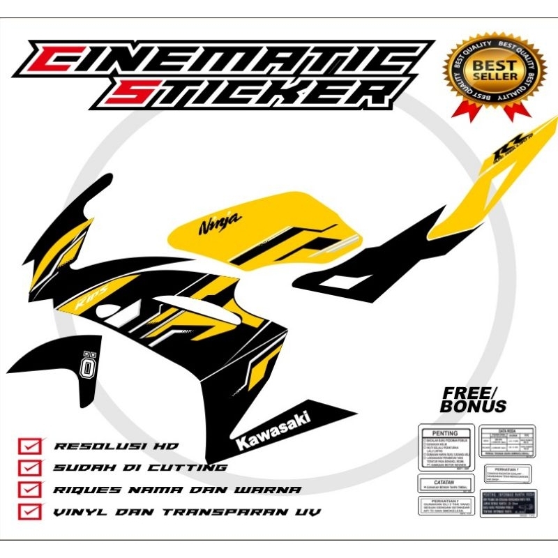 Jual sticker striping ninja RR new variasi 10 a transparan laminasi ...