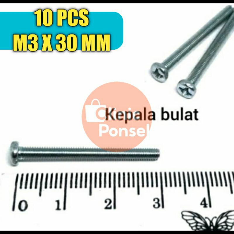 Jual 10 PCS BAUT M3 X 30 MM | Shopee Indonesia