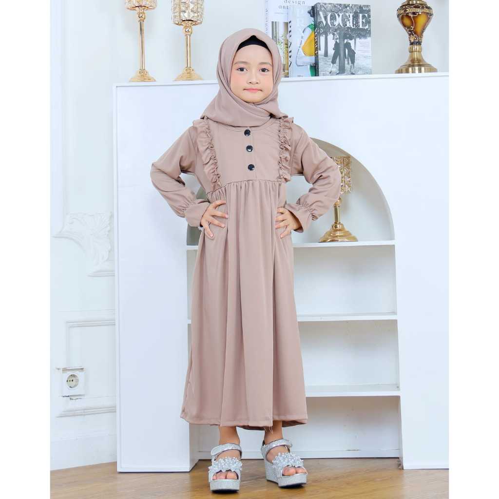 Jual Gamis Maryam Dusty Pink Ash - Gamis Anak Perempuan Model Kerah ...