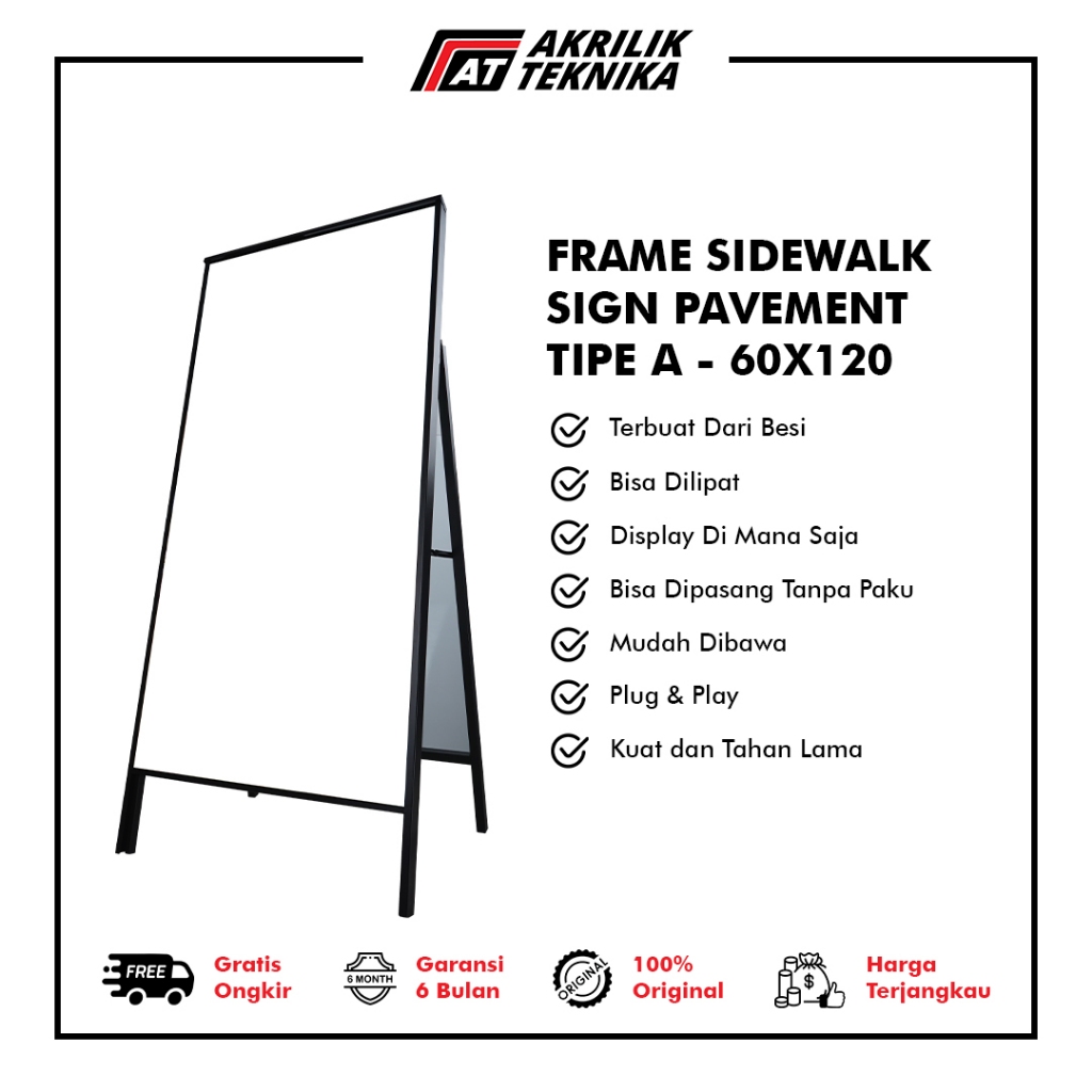 Jual Frame Sidewalk Sign Pavement Display Papan LED - Tipe A | Shopee ...