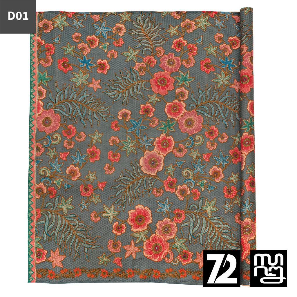 Jual KAIN BATIK PREMIUM Dobby Motif Kembang Palem Warna Abu Grey Gray ...