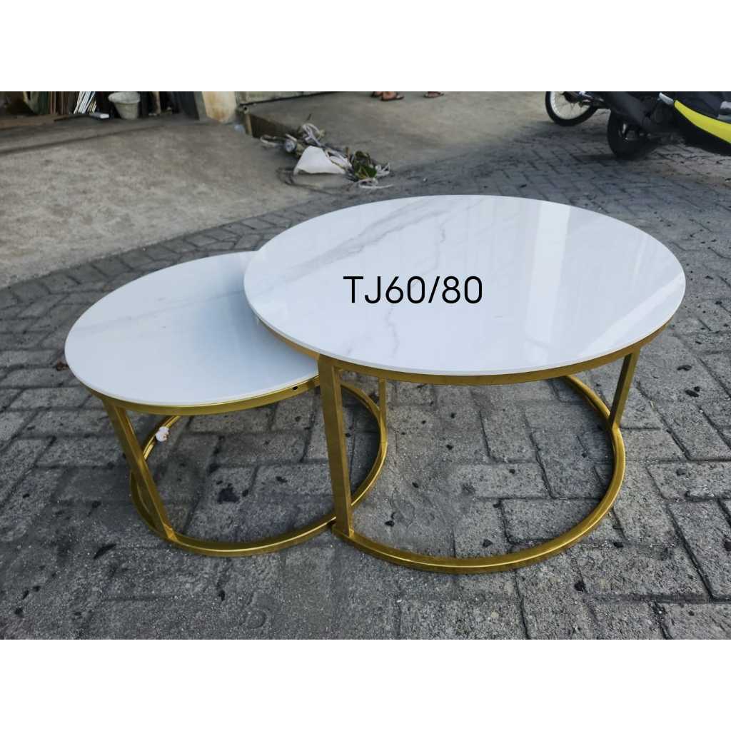 Jual Meja Tamu Impor Bulat / Motif Granite Minimalis Import / Coffee ...